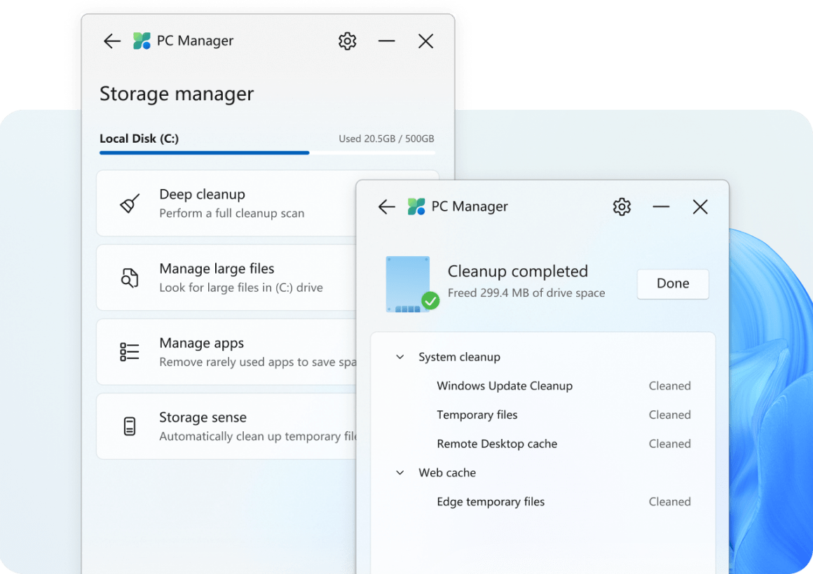 Microsoft PC Manager Beta um App que promete melhorar a performance, a ...